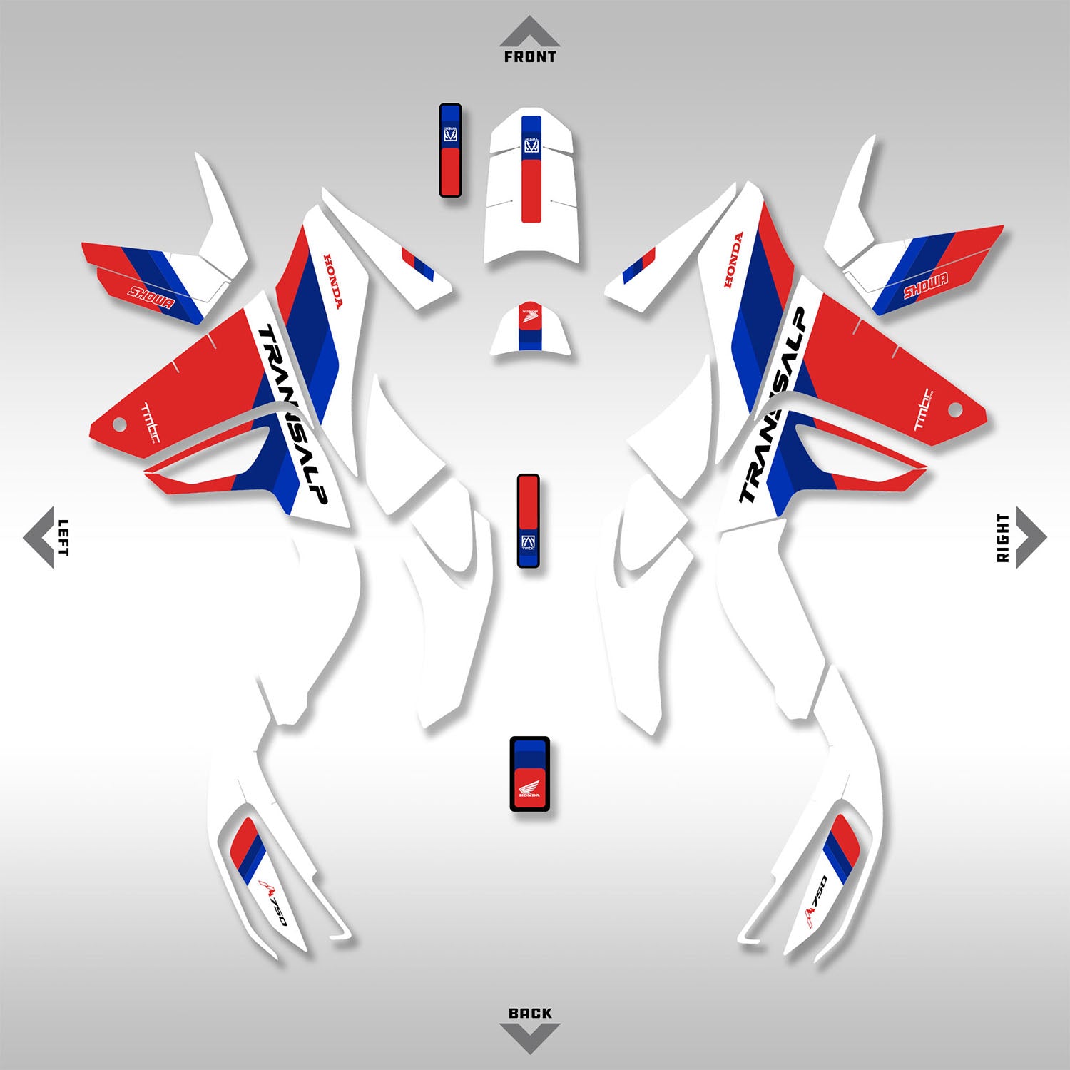 2024 HONDA XL750 TRANSALP - RED, WHITE, BLUE STRIPES GRAPHICS KIT ...