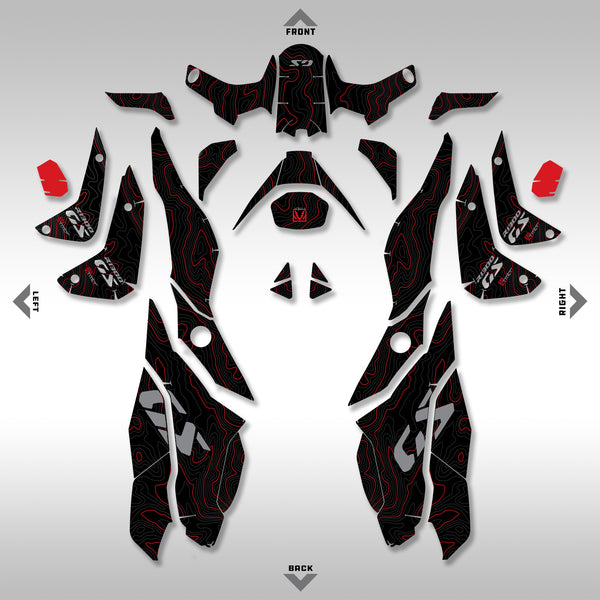 GRAPHICS KIT - 2024+ BMW R1300GS - MATTE BLACK TOPO - TMBR MOTO