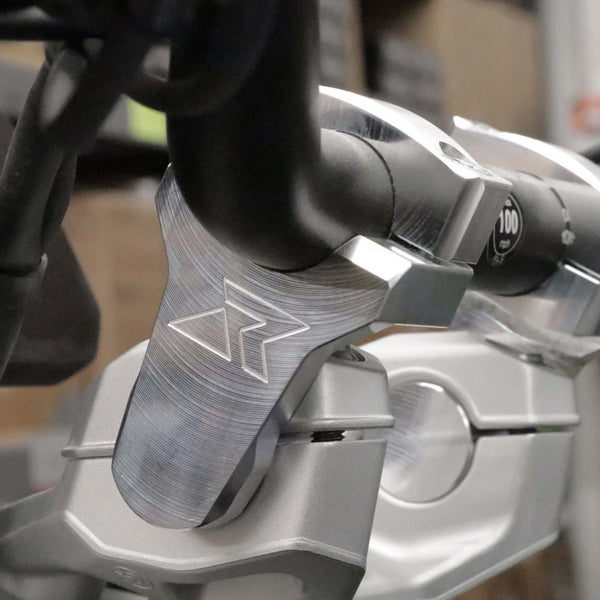 ROX SPEED - 2.4 INCH PIVOTING BAR RISERS - BMW R 1300 GS w/ 1 1/4" HAN ...