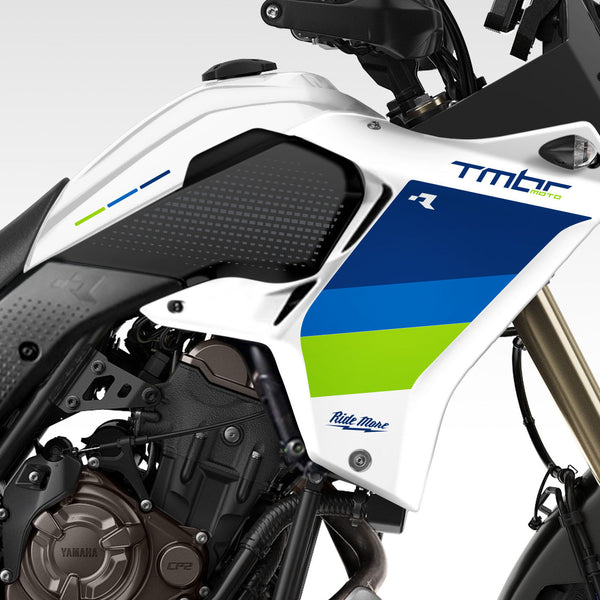 2019 - 2024 YAMAHA TENERE 700 - RTECH WHITE / BLUE / GREEN STRIPES - G ...