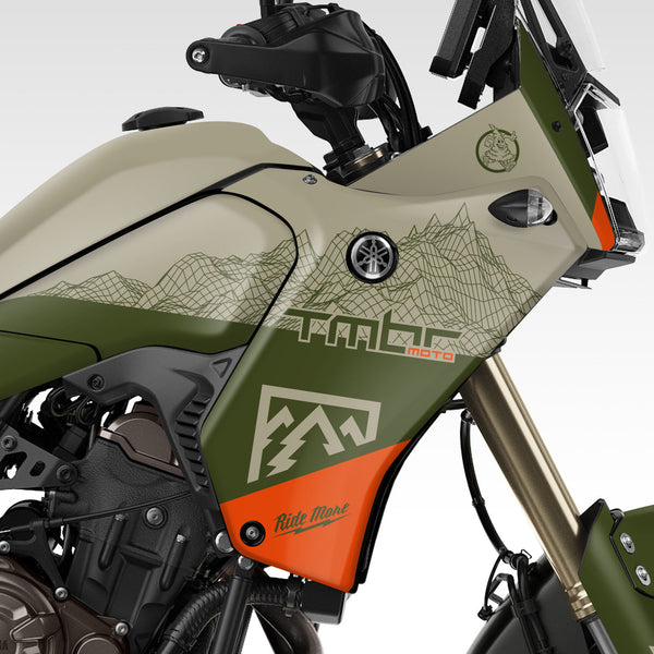2019 - 2024 YAMAHA TENERE 700 - TMBR TAN/GREEN MOUNTAIN - GRAPHICS KIT ...