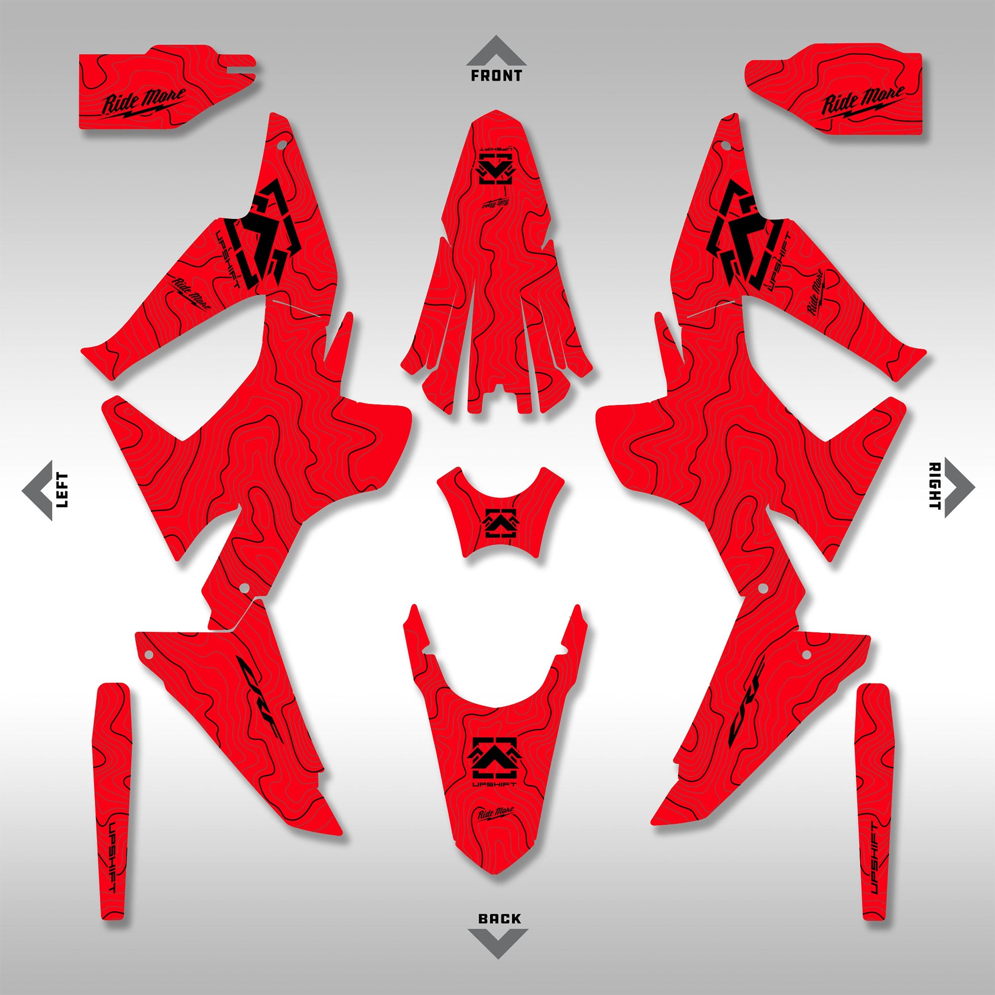 GRAPHICS KIT - 2021–2024 HONDA CRF300L RALLY - RED TOPO - TMBR MOTO