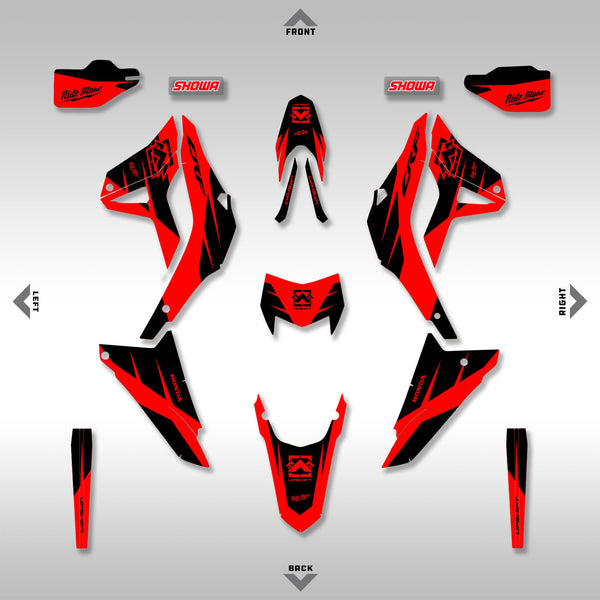 Honda CRF300L Graphics Kit 2021-2024 Red and Black | TMBR MOTO